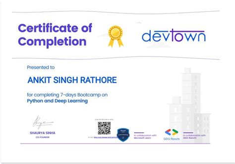 Ankit Singh Rathore On Linkedin Certificate Pythonprogramminglanguage Devtown Creative