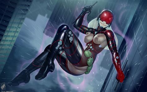 Rule 34 Android Breasts Breasts Out Facemask Female Legs Long Hair
