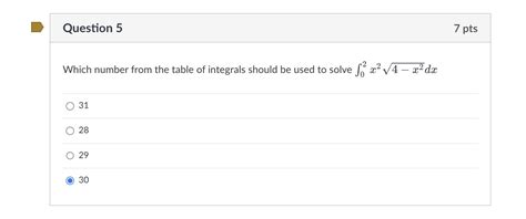 Solved Question PtsWhich Number From The Table Of Chegg Com