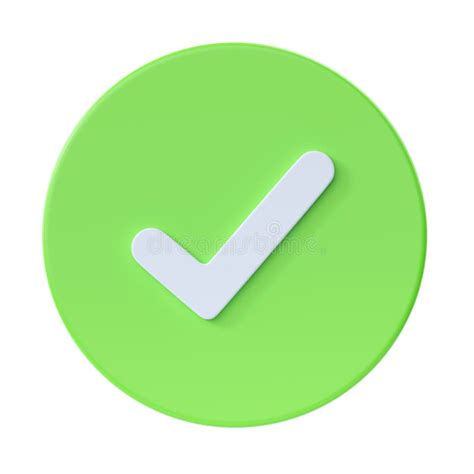 Check 3d Render Icon Checklist Symbol Ok Button And Success Green