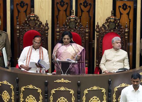 ts governor raps brs praises congress in budget session address
