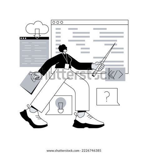 Coding Workshop Abstract Concept Vector Illustration Stock Vector