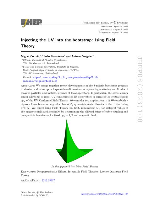 Pdf Injecting The Uv Into The Bootstrap Ising Field Theory