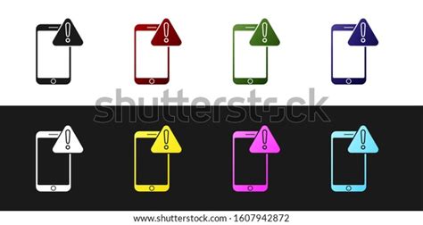 Set Mobile Phone Exclamation Mark Icon Stock Vector Royalty Free