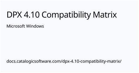 Microsoft Windows Dpx 410 Compatibility Matrix