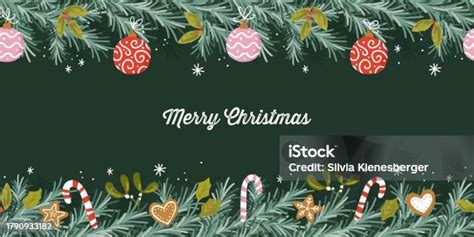 사랑스러운 손으로 그린 크리스마스 원활한 패턴 귀여운 녹지 꽃과 눈송이 직물 포장 배너 배경 화면 벡터 디자인에 대한 좋은 12월에 대한 스톡 벡터 아트 및 기타 이미지