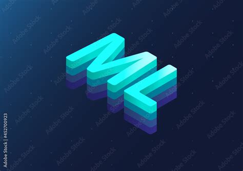 ML D Isometric Text Machine Learning Concept As Vector Illustration On Dark Blue Background
