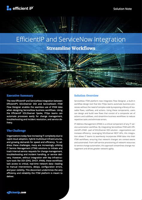 Efficientip And Servicenow Integration Efficientip