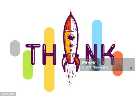 문자 I 아이디어 및 브레인 스토밍 개념 벡터 개념 창조적 인 로고 또는 특수 글꼴로 만든 포스터 대신 로켓으로 단어를 생각하십시오 Educational