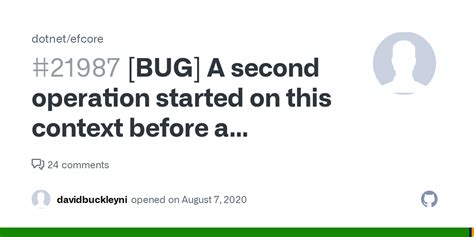 [bug] a second operation started on this context before a previous