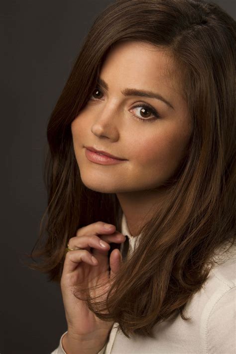 Download Jenna Coleman Posing For A Photoshoot Wallpaper