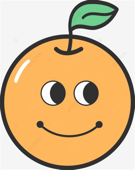 Orange Smile Retro Sticker Sticker Orange Fruit Png And Vector With