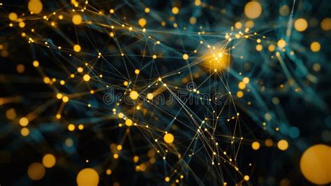 Illustrating The Connection Of Data Streams With Glowing Nodes And