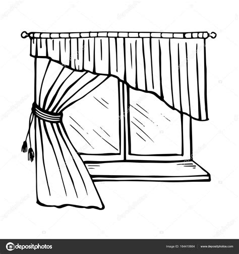 Drawing Of A Window With Curtains Warehouse Of Ideas