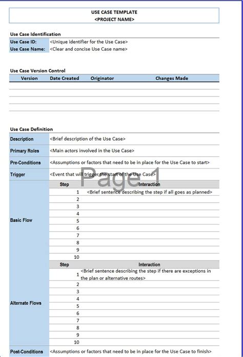 Use Case Template Excel Use Case Business Analysis Templates