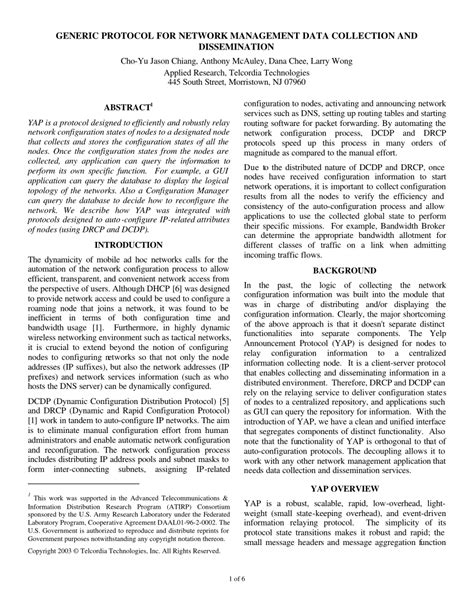 PDF Generic Protocol For Network Management Data Collection And Dissemination