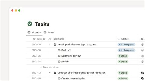 how sub tasks show up in database view notion posted on the topic