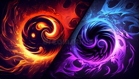 Generative Ai Radiant Rhapsody Abstract Background With Two Vibrant Colors Stock Illustration