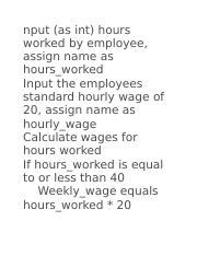 Calculate Employee S Total Pay Pseudocode And Flowcharts Course Hero