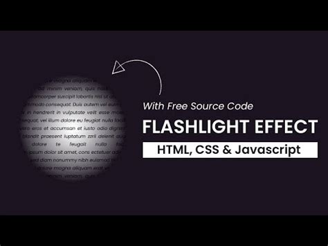Flashlight Effect HTML CSS Javascript Tutorial YouTube