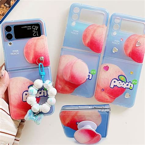 갤럭시 Z플립 3 4 지플립 제트플립 복숭아 핑거 핑거톡 비즈 핸드폰 고리 키링 투명 하드 홈플러스 택배배송