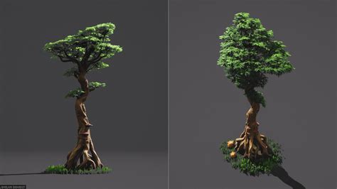 artstation unreal engine props stylized trees ghislain girardot tree render unreal