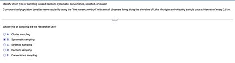 Solved Identify Which Type Of Sampling Is Used Random Solved Identify Which Type Of Sampling Is Used Random