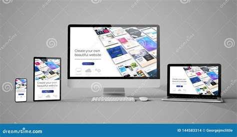 Responsive Devices Isolated Design Website Builder Stock Illustration Illustration Of