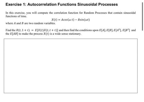 Exercise 1 Autocorrelation Functions Sinusoidal