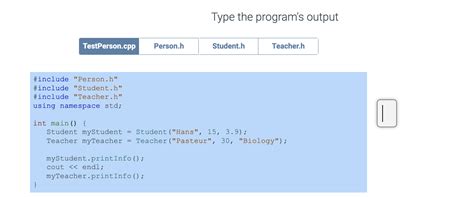 solved type the program s output include person h