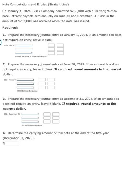 Solved Note Computations And Entries Straight Line On