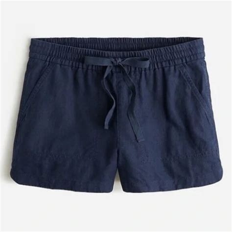 J Crew Shorts Jcrew Seaside Linenblend Shorts Navy Blue Size Xl