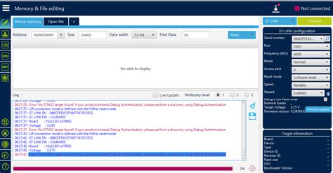 Solved Error No Stm32 Target Found Stmicroelectronics Community