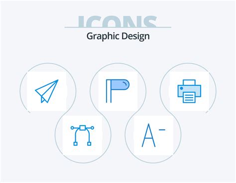 Design Blue Icon Pack 5 Icon Design Paragraph Printing 17712601