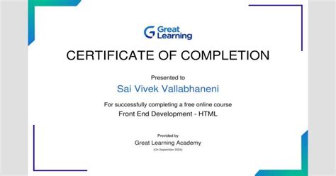 sai vivek vallabhaneni on linkedin front end development html course