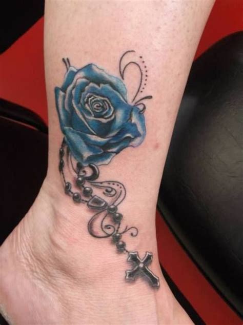 Rose And Rosary Tattoo Designs