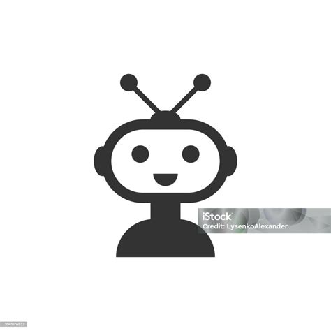 평면 스타일에 귀여운 로봇 Chatbot 아이콘입니다 화이트에 봇 연산자 벡터 일러스트 레이 션 배경 고립 스마트 Chatbot