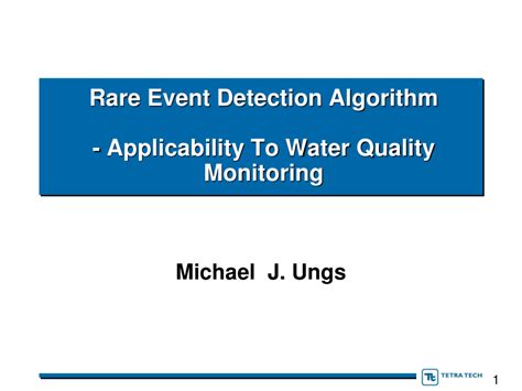 Pdf Rare Event Detection Algorithm Of Water Quality