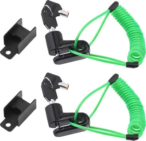 Windance 2pcs Motorcycle Helmet Lock 2pcs Disc Brake Lock With Reminder Cable Anti