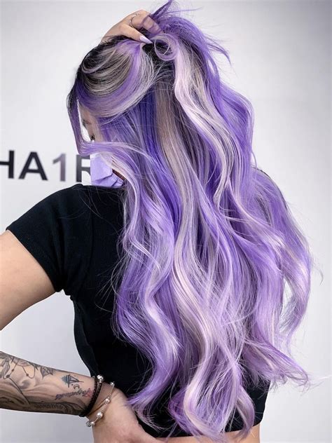 Light Purple Highlights In Blonde Hair