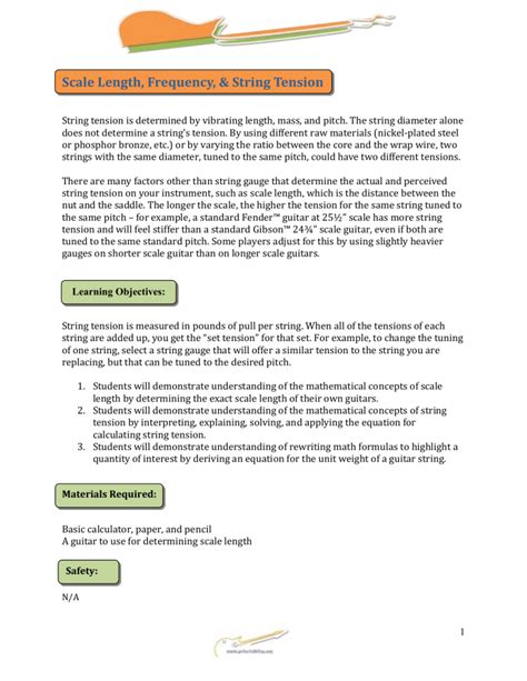 scale length frequency and string tension
