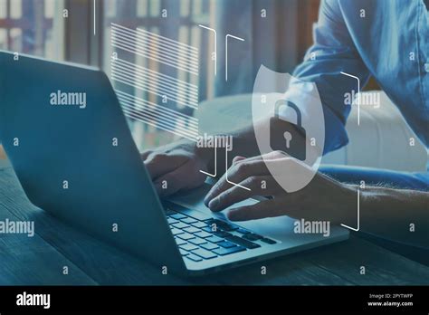 Firewall And Internet Security Concept Secured Access To User Personal Data Information
