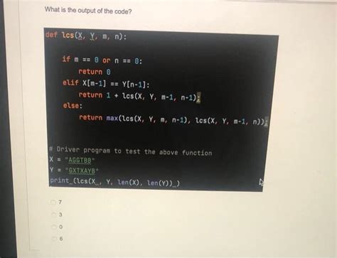 Solved What Is The Output Of The Code Lst 1357 For I