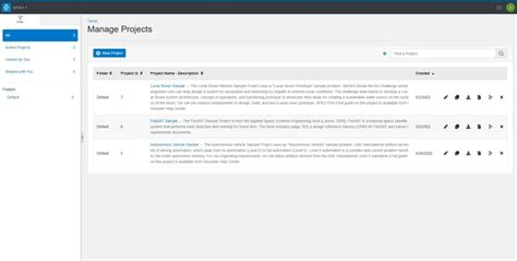 Manage Projects Overview