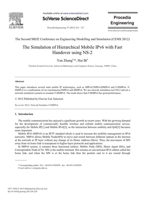Pdf The Simulation Of Hierarchical Mobile Ipv6 With Fast Handover