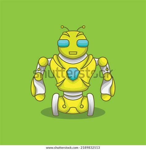 This Futuristic Wheeled Humanoid Robot Mascot Stock Vector Royalty Free 2189832513 Shutterstock