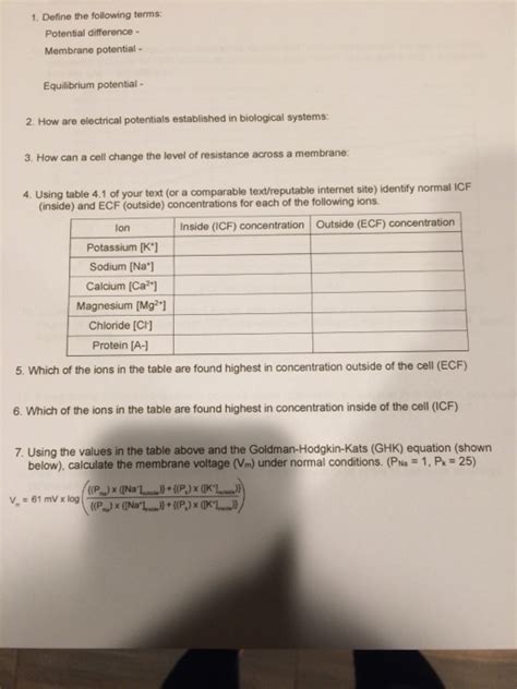 Solved 1 Define The Following Terms Potential Difference