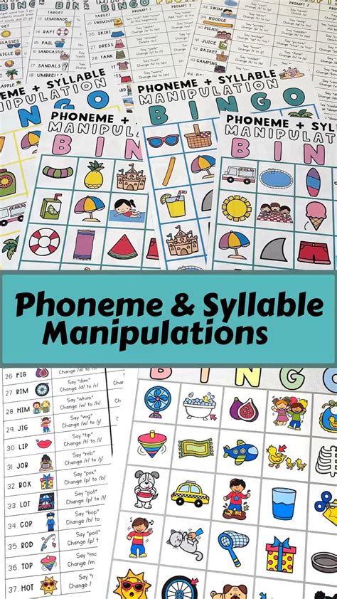 Phoneme And Syllable Manipulation Bingo Growing Bundle Phonological Awareness Fun For The Year