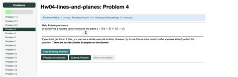solved problems hw04 lines and planes problem 4 problem