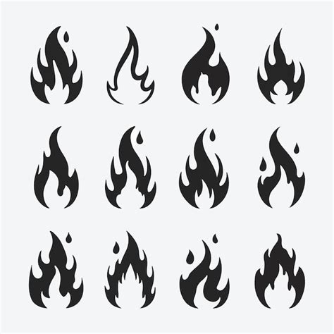 Conjunto De Coleção De Chamas Vetor Premium Gerado Com Ia